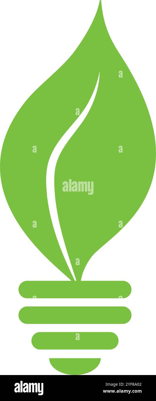 bulb with leaf sustainable and renewable energy Stock Vector Image & Art - Alamy