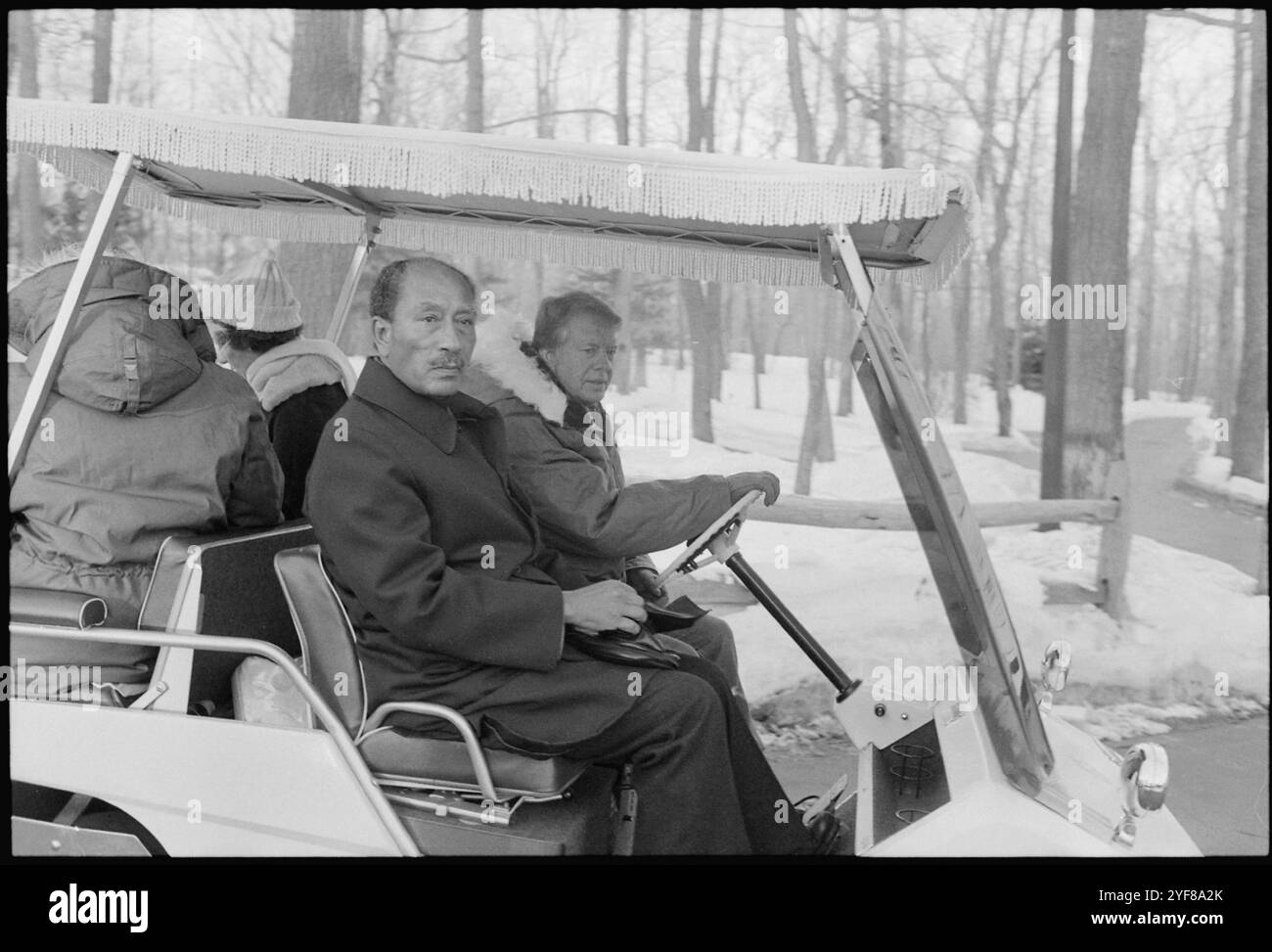 US President Jimmy Carter with Egyptian President Anwar Sadat at Camp ...