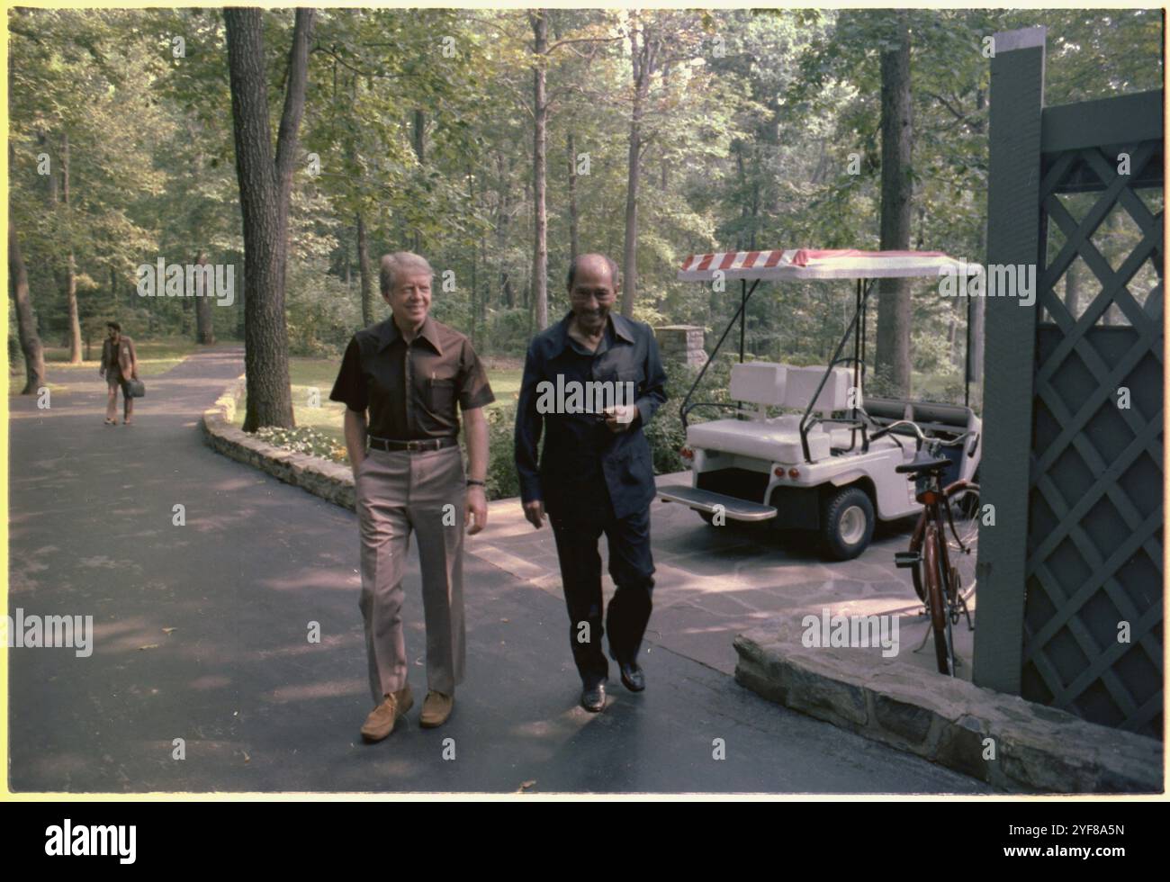 US President Jimmy Carter with Egyptian President Anwar Sadat at Camp ...