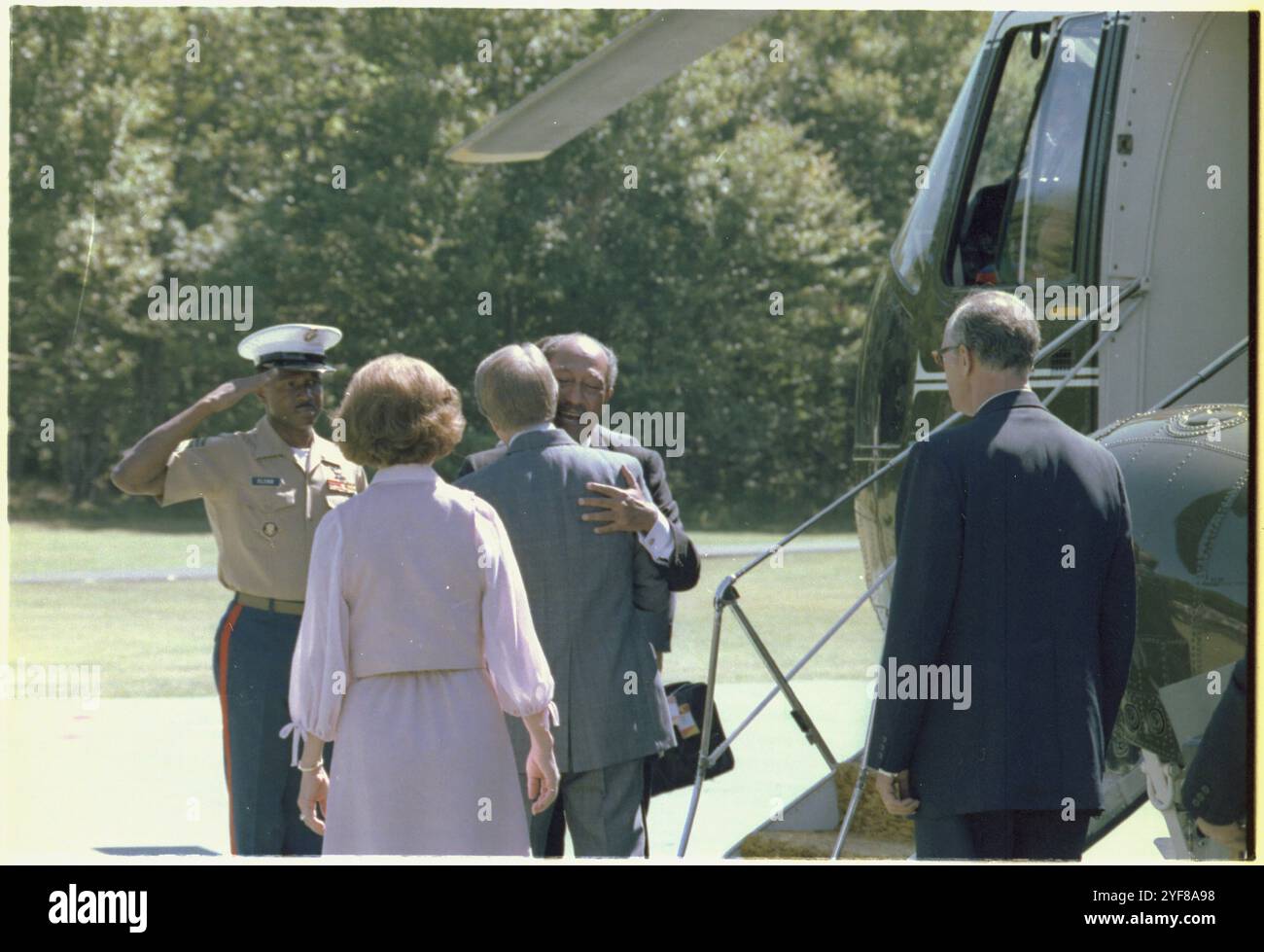 US President Jimmy Carter with Egyptian President Anwar Sadat at Camp ...