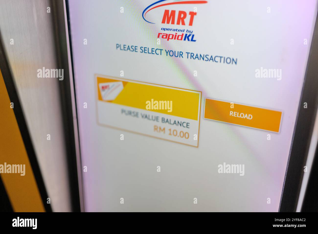 Ticket vending machine display at MRT station in Taman Pinggiran Putra ...