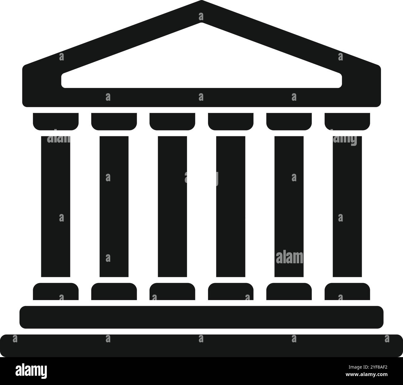 Solid black icon of a majestic building with columns, symbolizing ...