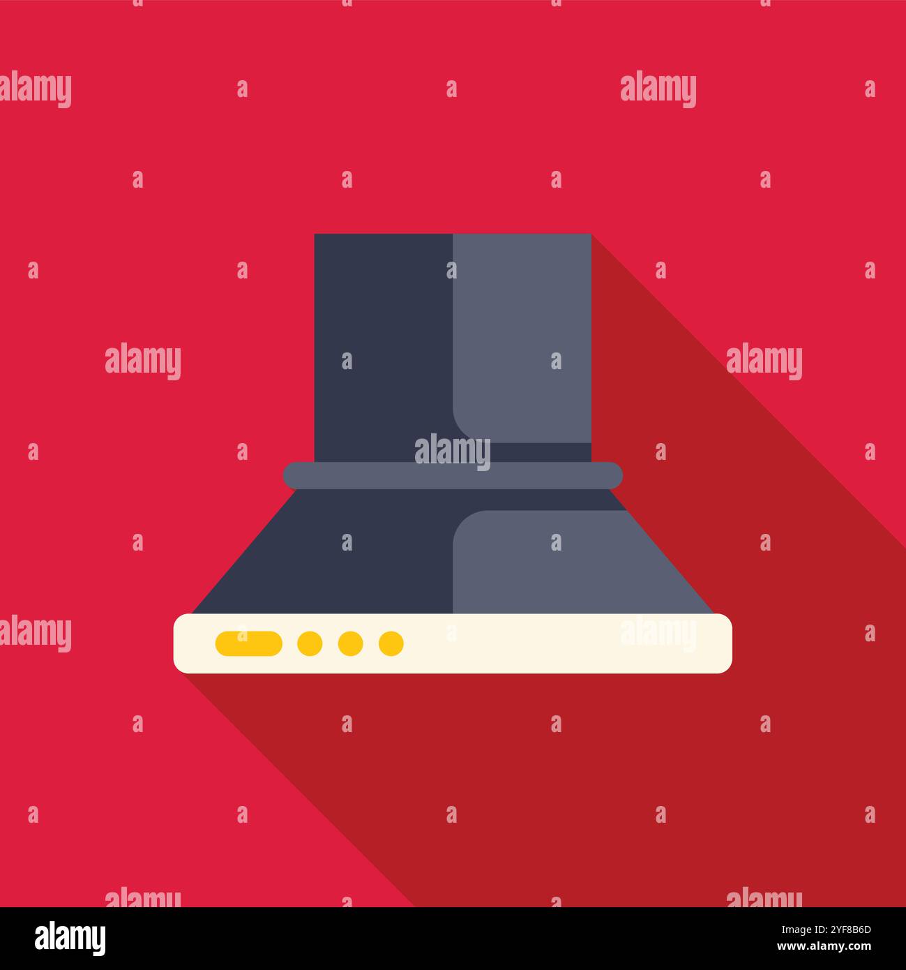 Modern kitchen exhaust hood extractor filter purifying air, flat vector ...