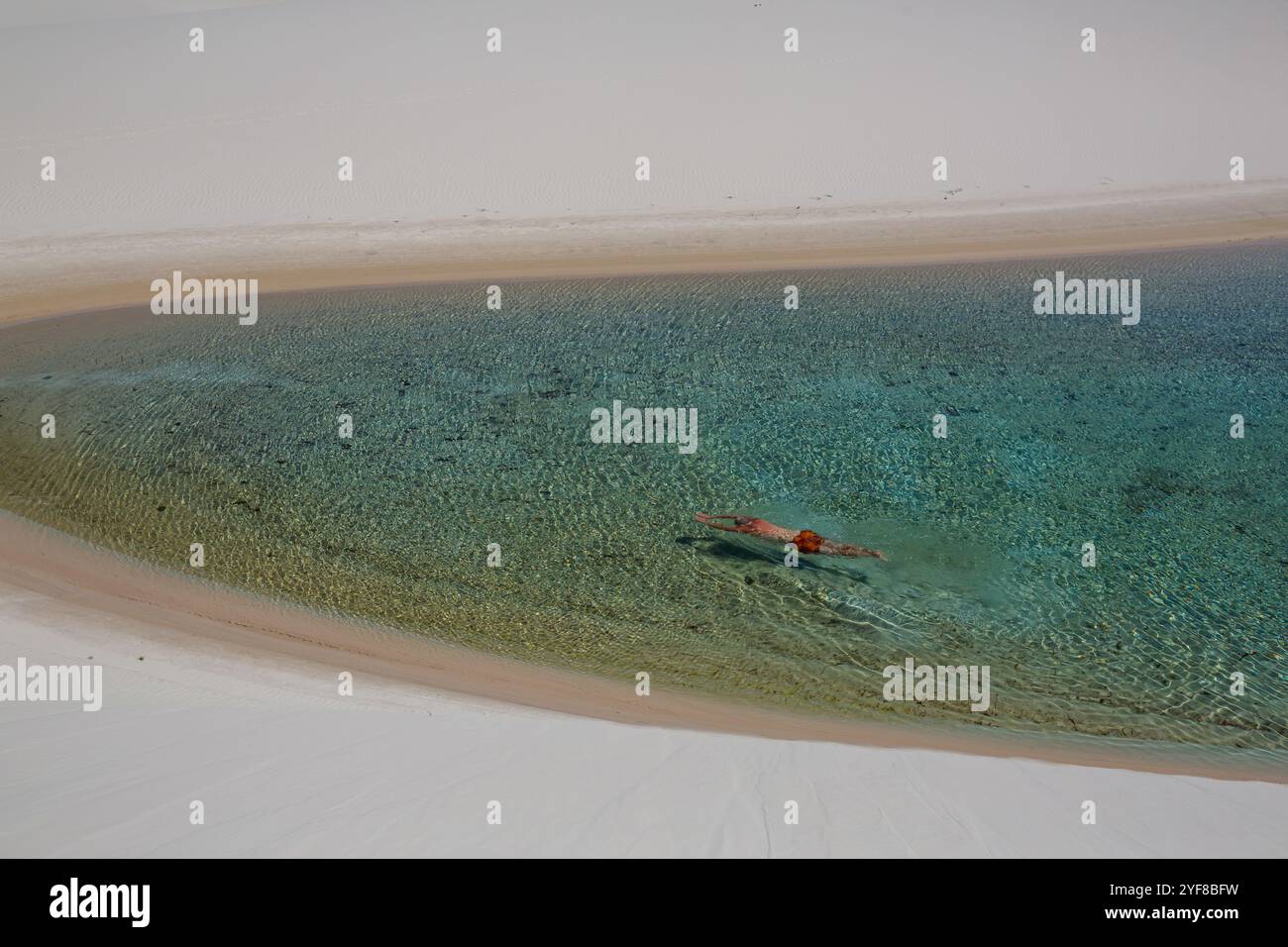 Lagoons in the desert of Lencois Maranhenses National Park, Brazil ...