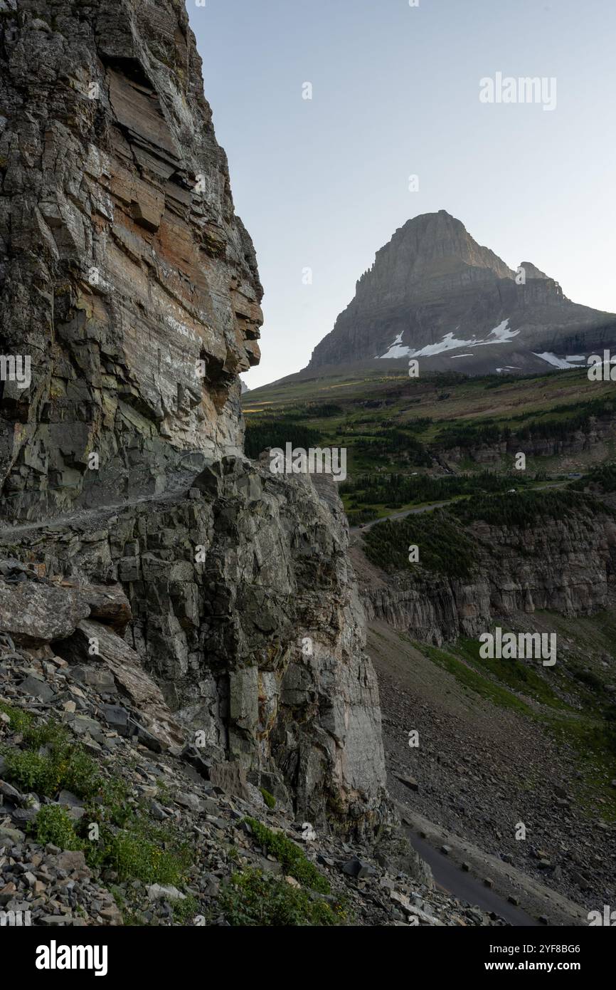Steep Cliff Below Shelf of Highline Trail in Glacier National Park ...