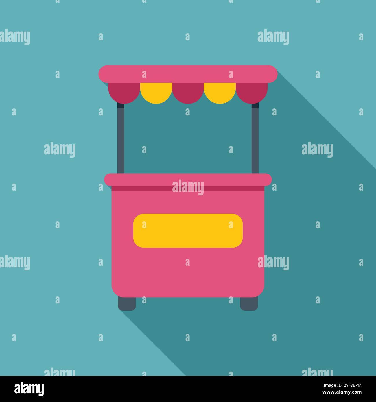 Pink street food stall selling street food in a public park with copy ...