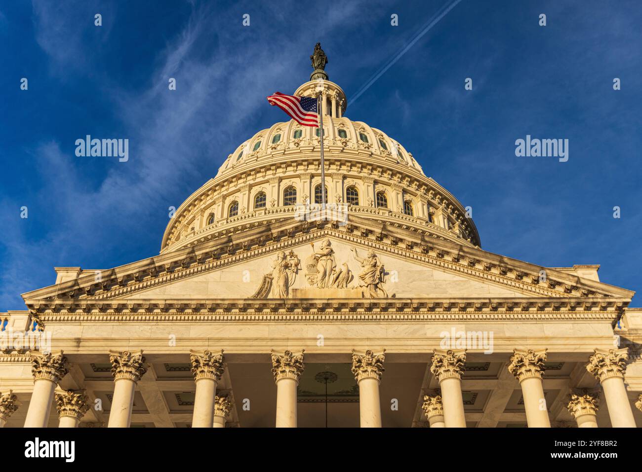 US Capitol building at in the morning sun. Washington DC, USA The US ...