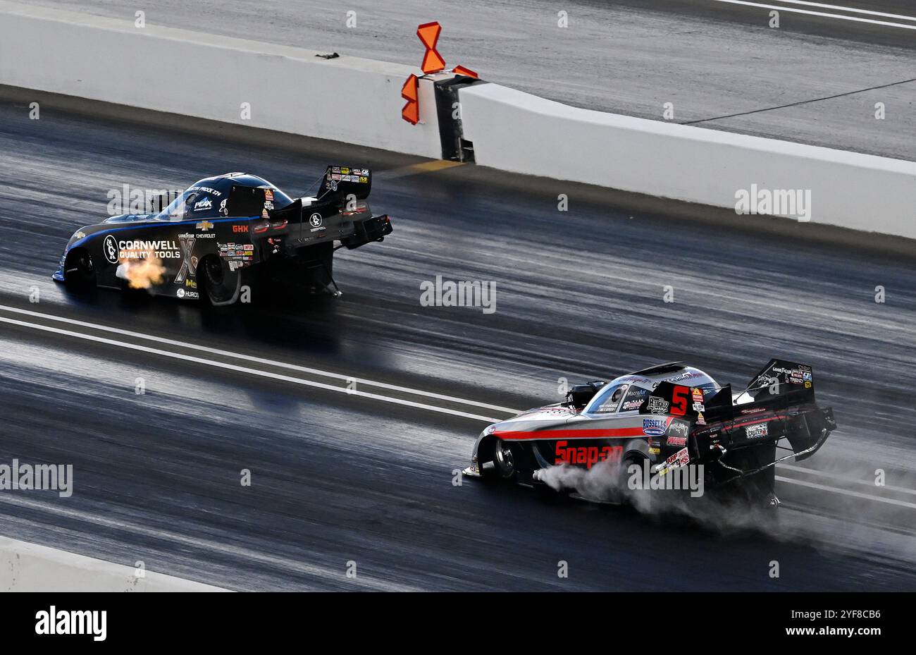 LAS VEGAS, NV - NOVEMBER 03: Funny Car points leader Austin Prock pulls ...