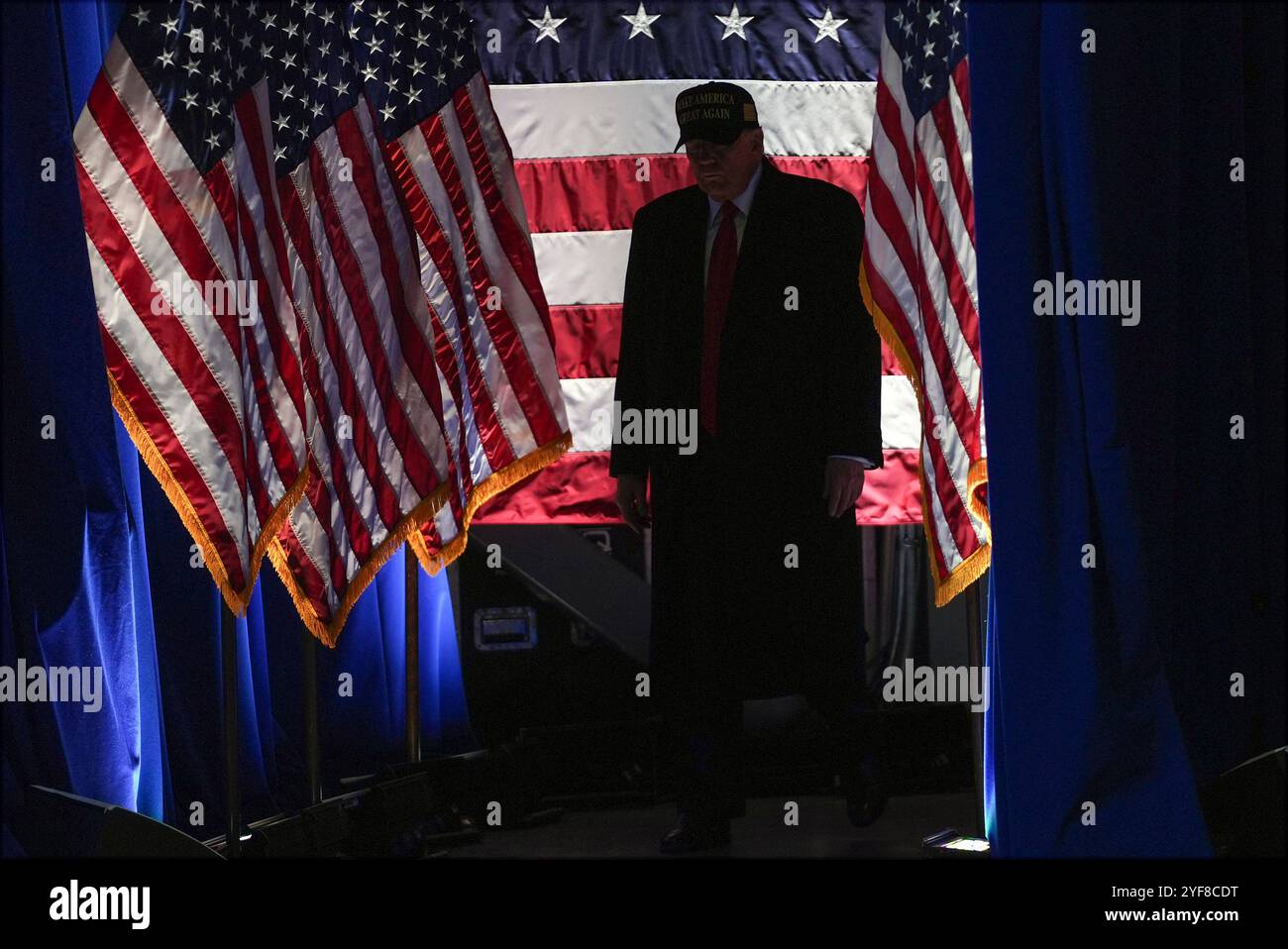 Republican presidential nominee former President Donald Trump arrive at ...