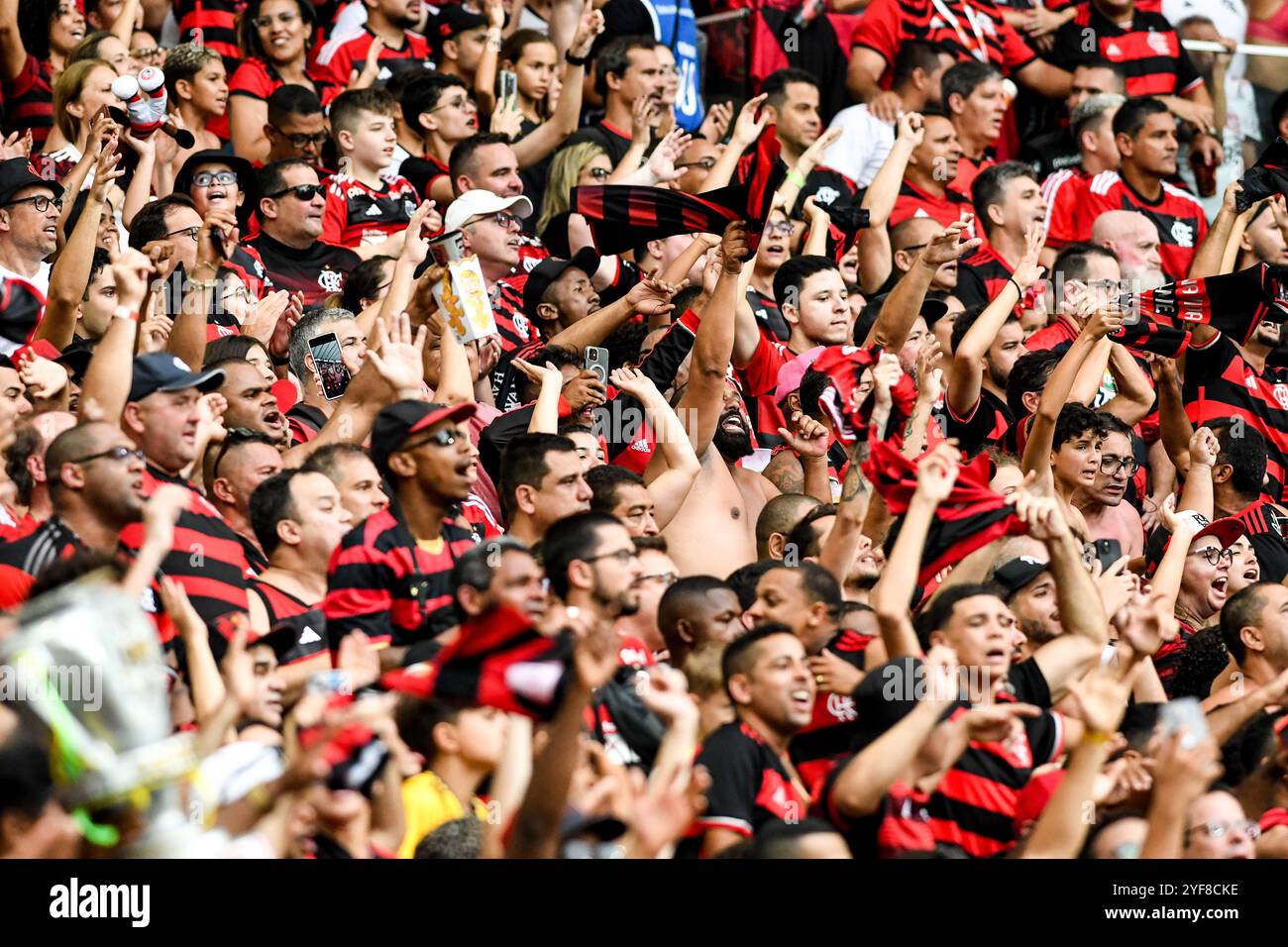 Rio, Brazil - november 03 2024: Fans in match between Flamengo x ...