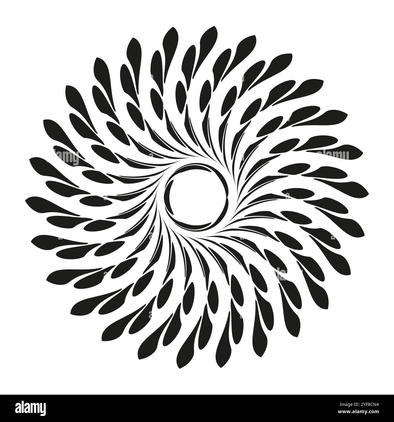 Abstract spiral shape. Radial droplet design. Fluid circular form ...