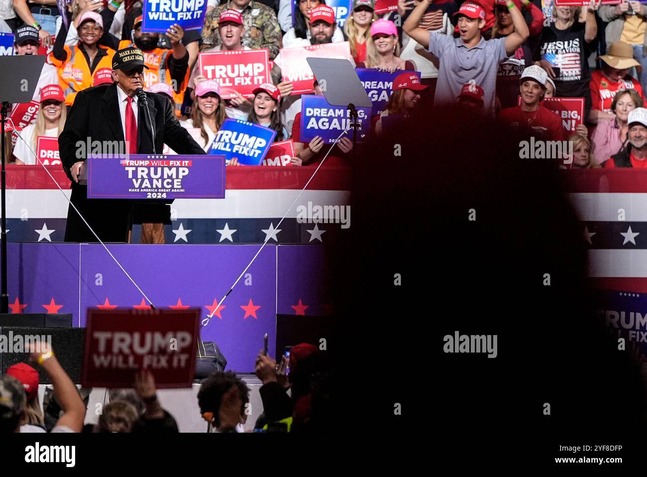 Republican presidential nominee former President Donald Trump speaks at ...