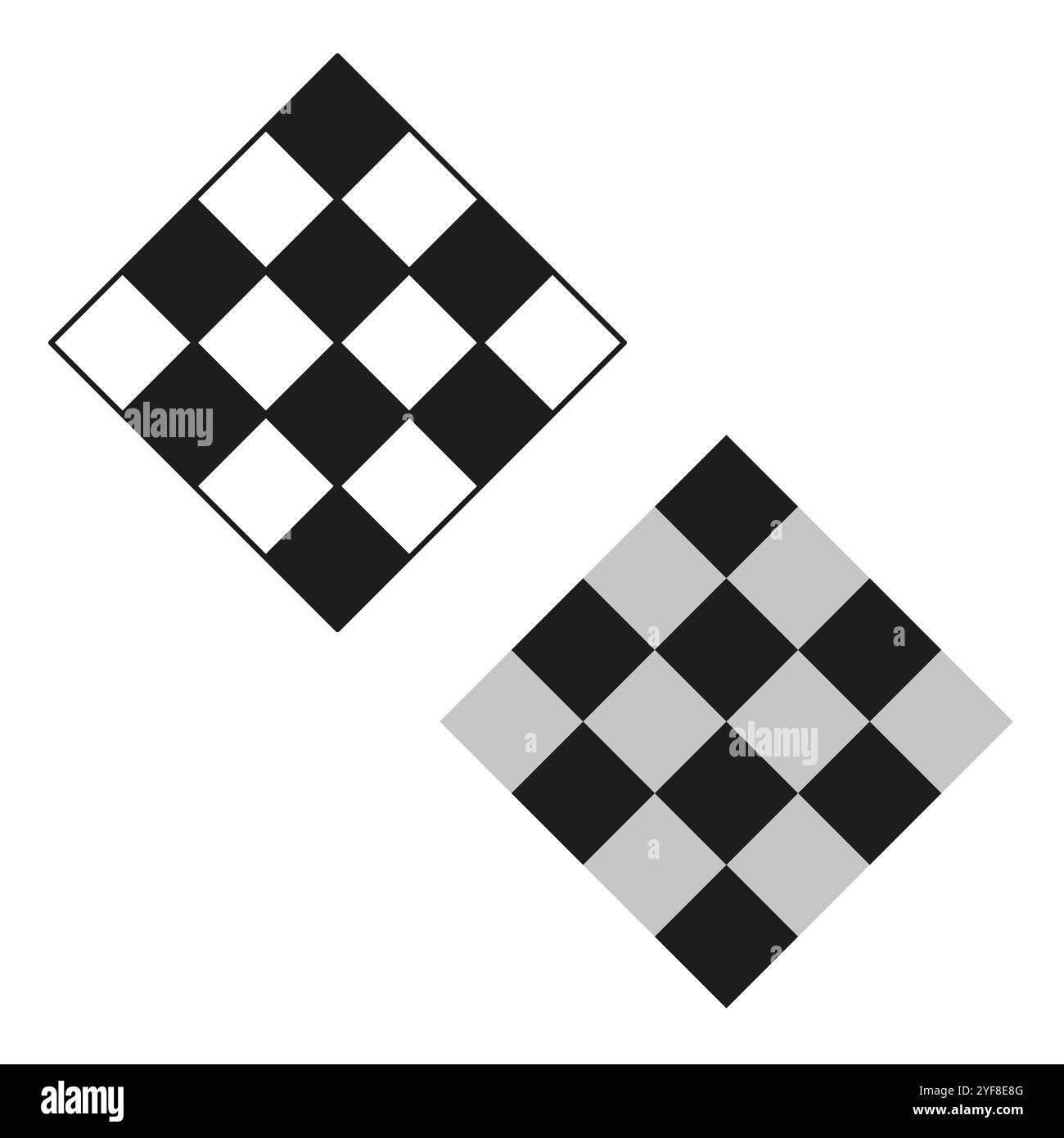 Chessboard pattern icon. Black and white squares. Simple checkered symbol. Vector design Stock ...