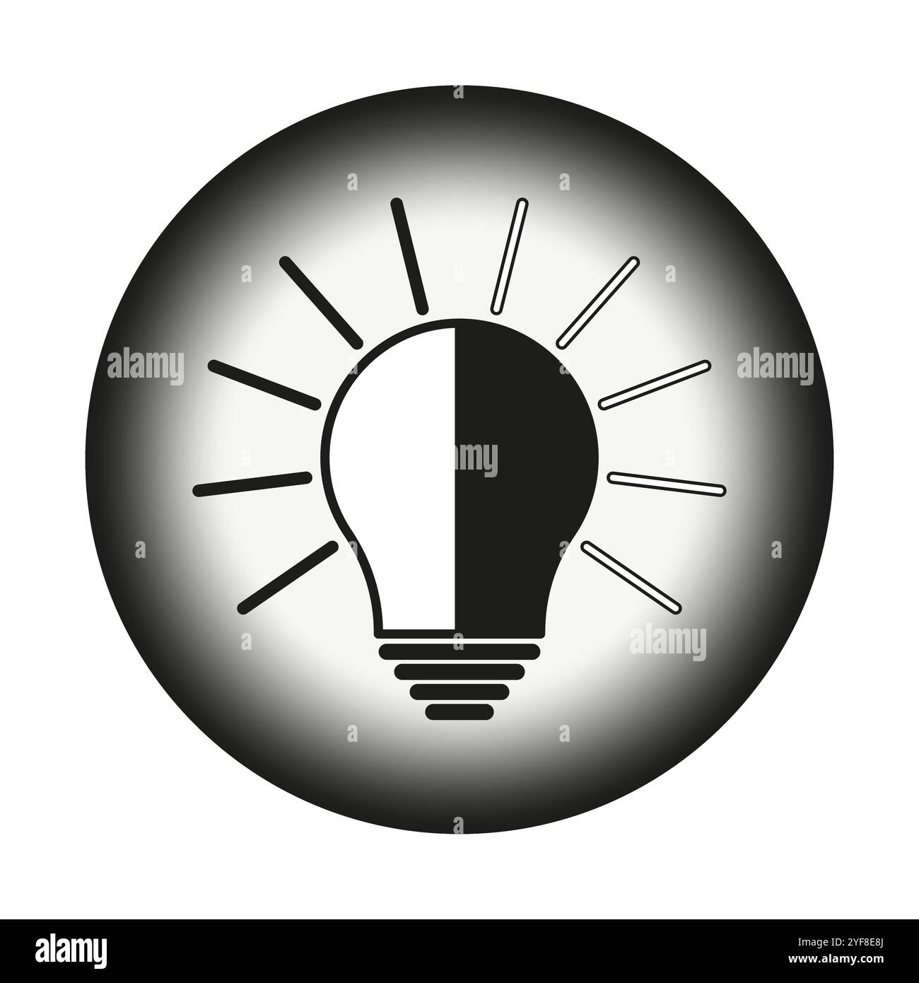 Light bulb icon. Radiant idea symbol. Bright inspiration vector ...