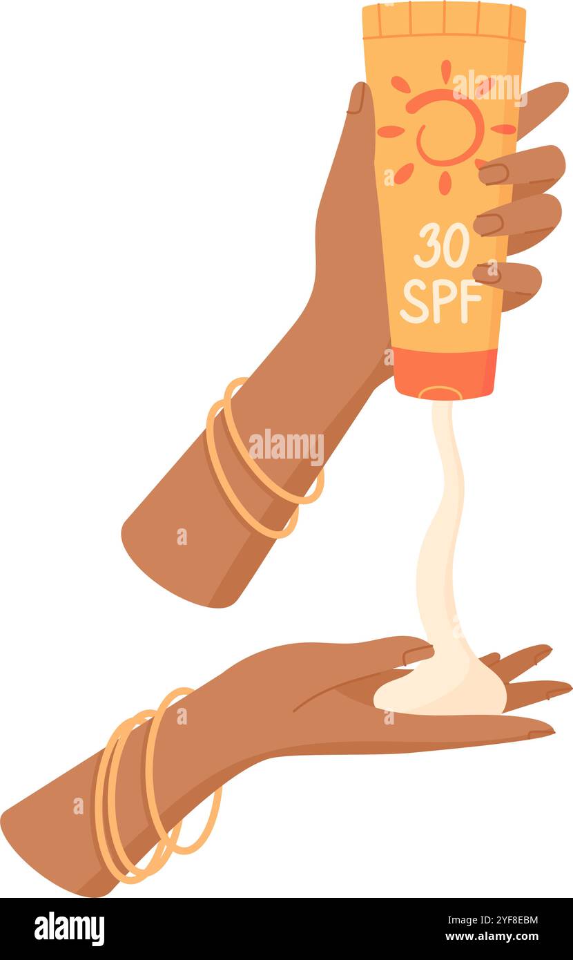 Hand Use Sun Block Cream Tube Stock Vector Image & Art - Alamy