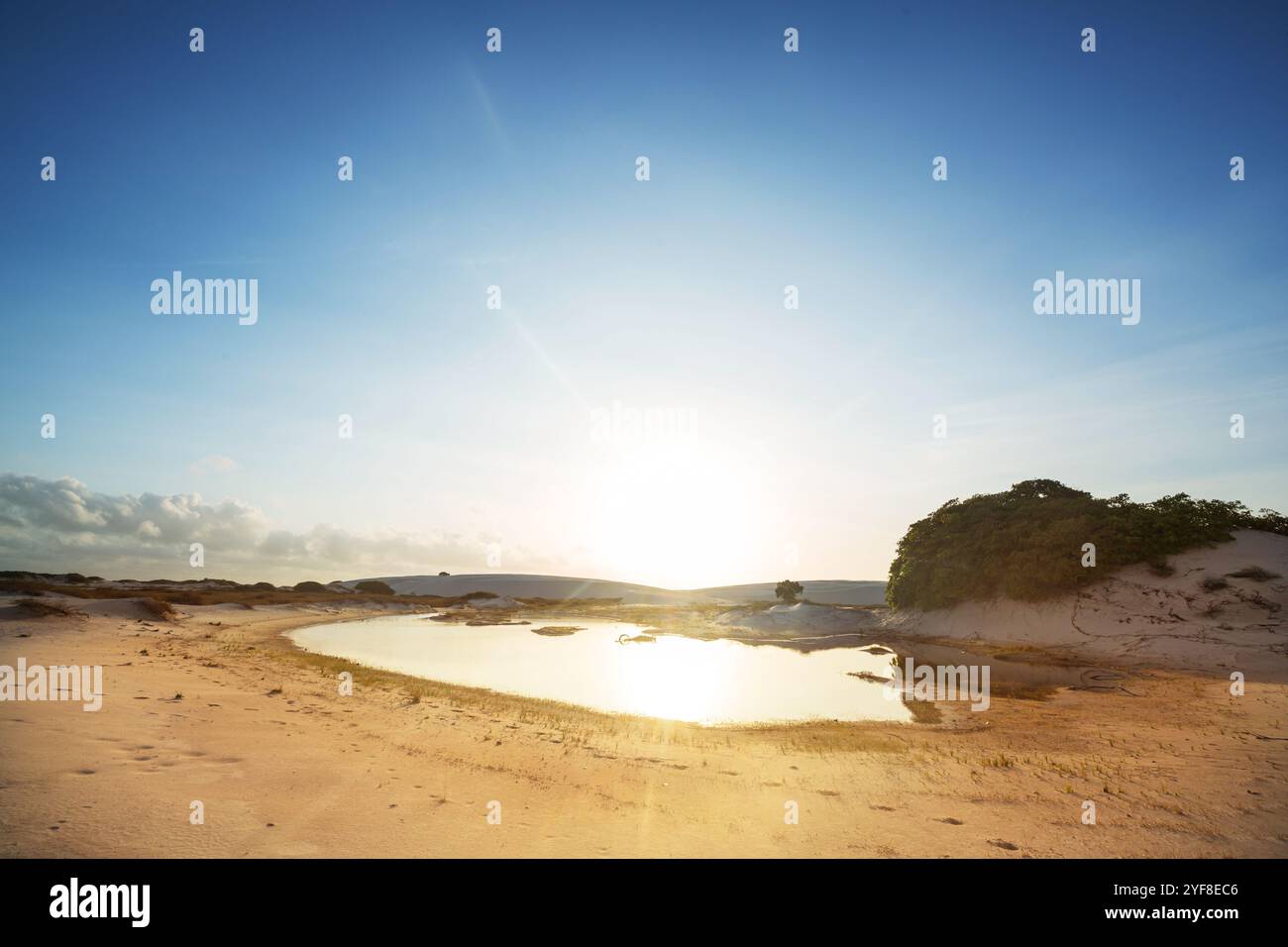 Lagoons in the desert of Lencois Maranhenses National Park, Brazil ...