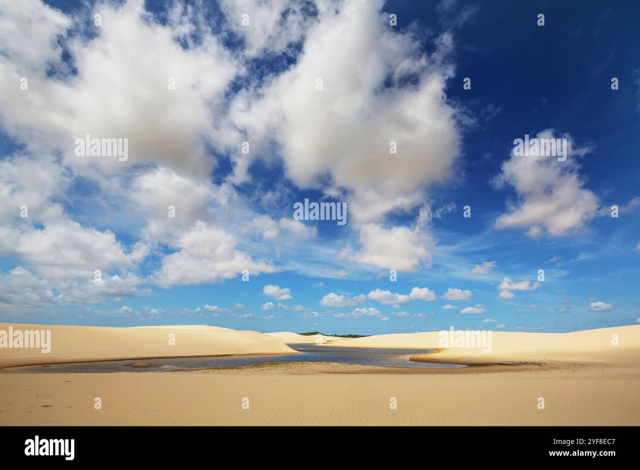 Lagoons in the desert of Lencois Maranhenses National Park, Brazil ...