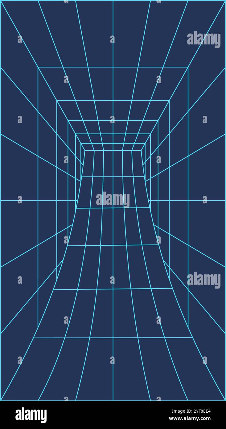 Geometric 3d Wireframe Tunnel Stock Vector Image & Art - Alamy