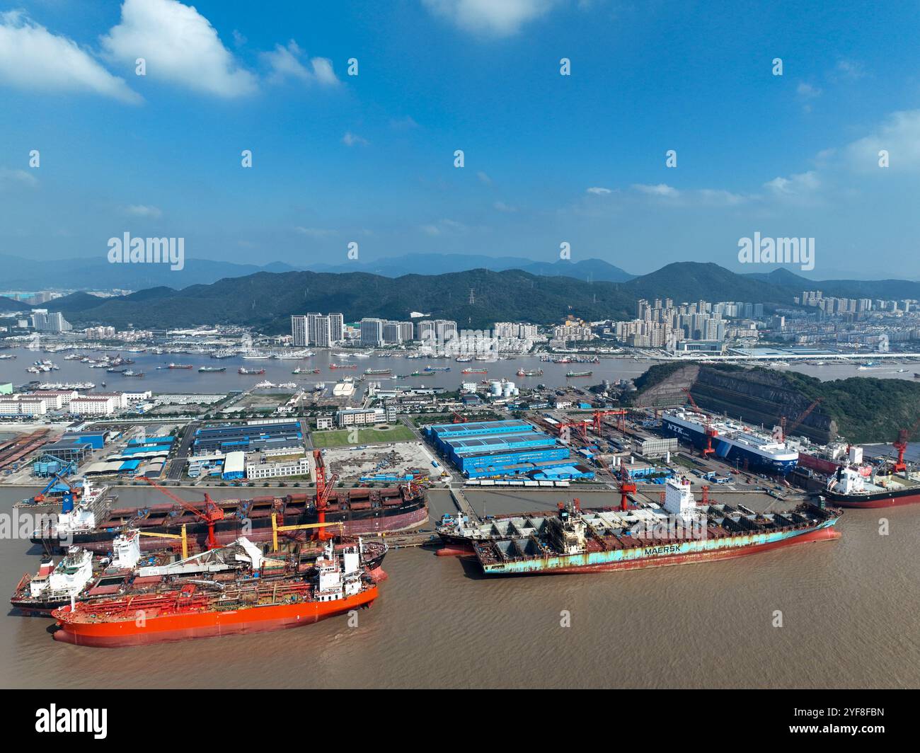ZHOUSHAN, CHINA - NOVEMBER 4, 2024 - Workers repair ships at a ship ...