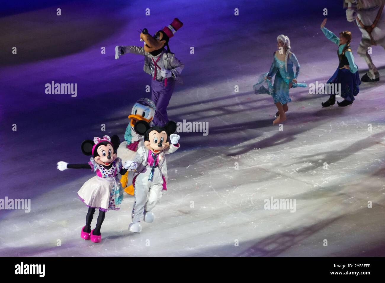 Ice dancers greet the audience after their performances. Beijing,China ...