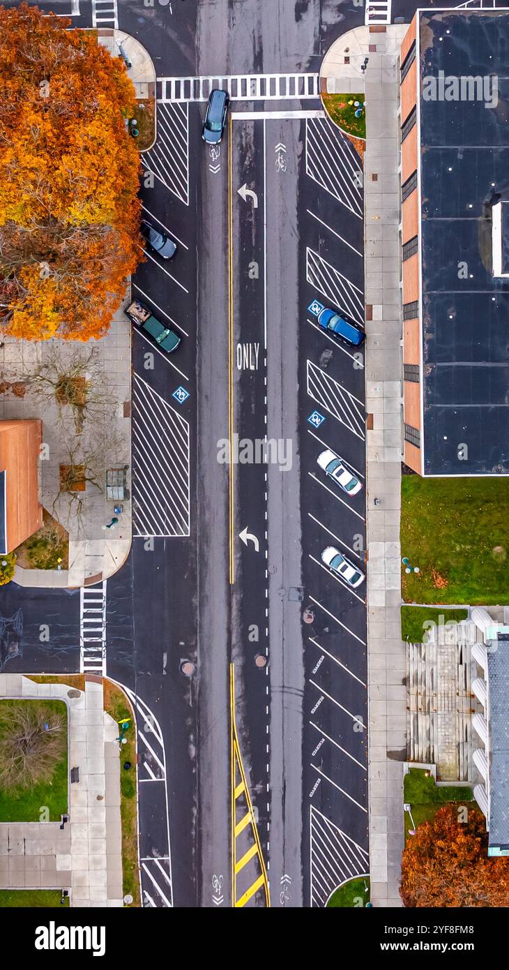 Aerial photo of the fall foliage surrounding the City of Auburn, Cayuga ...