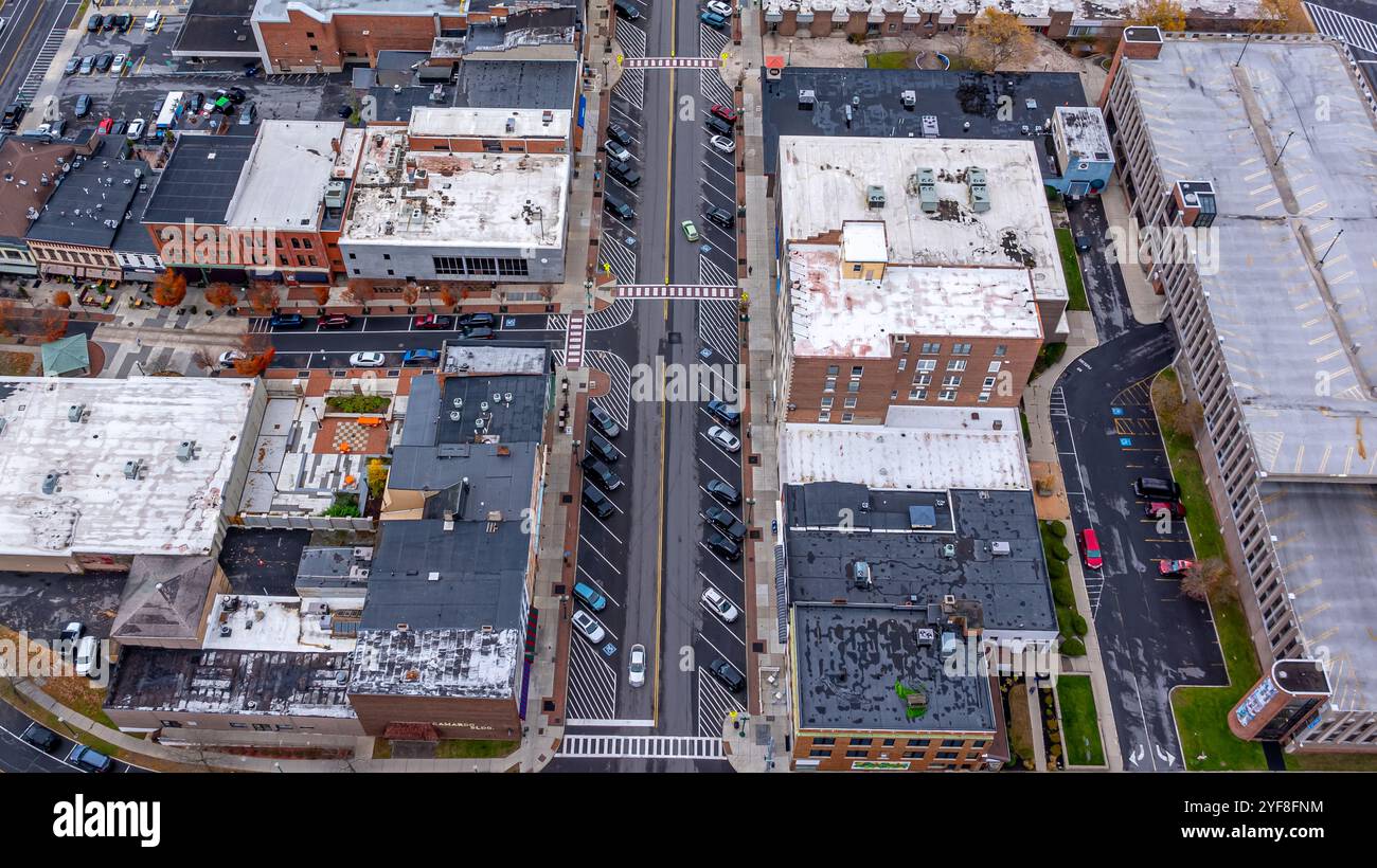 Aerial photo of the fall foliage surrounding the City of Auburn, Cayuga ...