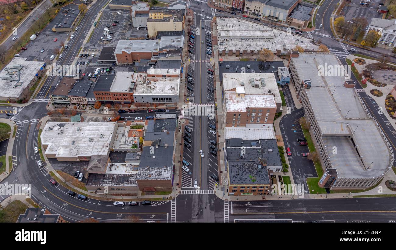 Aerial photo of the fall foliage surrounding the City of Auburn, Cayuga ...