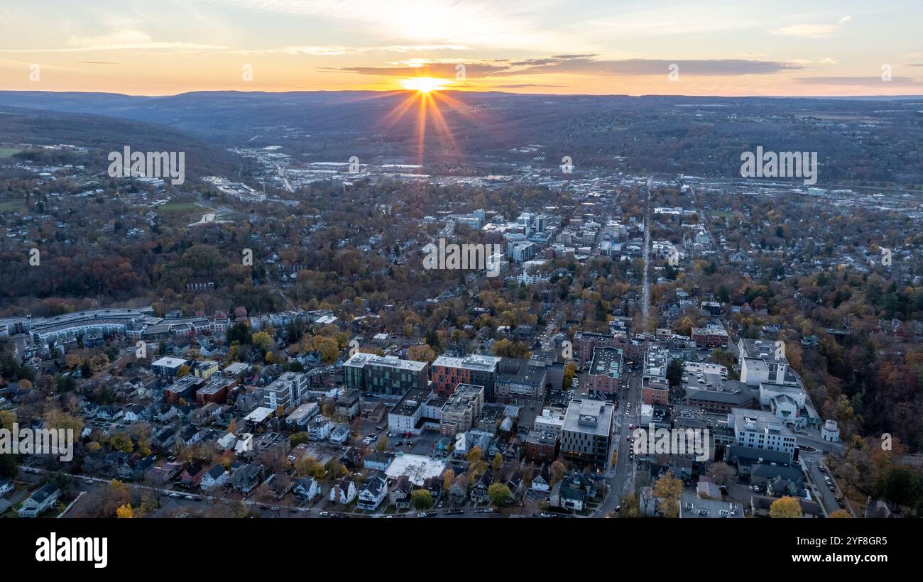 Afternoon aerial autumn image of the area surrounding the City of ...