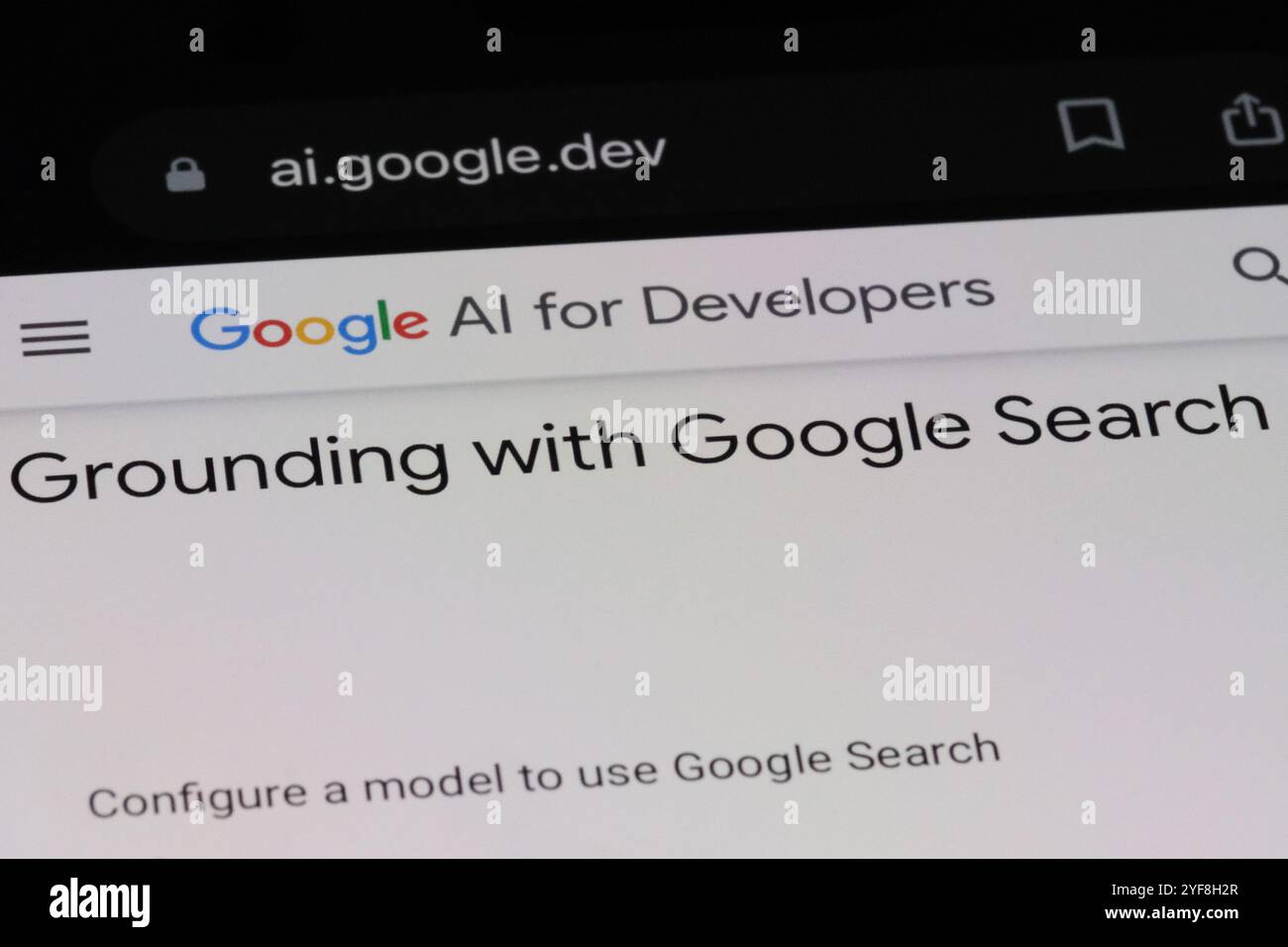 Grounding with Google Search on website Stock Photo - Alamy