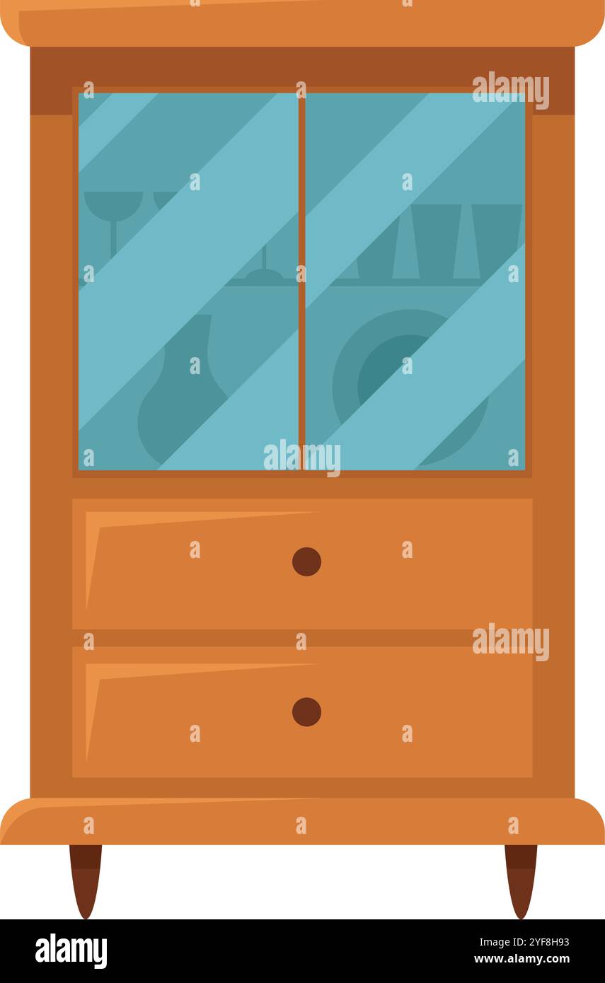 glass display cabinet home item Stock Vector Image & Art - Alamy
