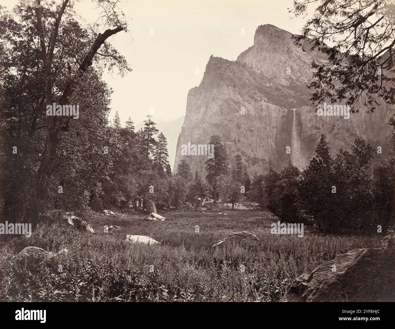 Bridal Veil; Yosemite photographed by Carleton Watkins in 1865. He was ...