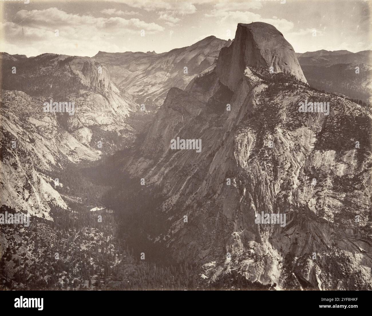 South Dome, Yosemite photographed by Carleton Watkins in 1872. He was a ...