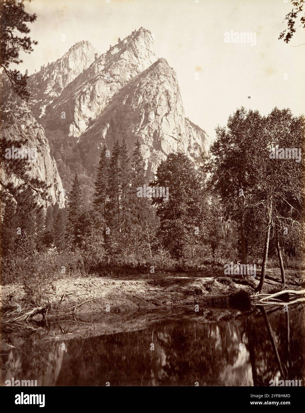 The Three Brotherss, Yosemite photographed by Carleton Watkins in 1872 ...