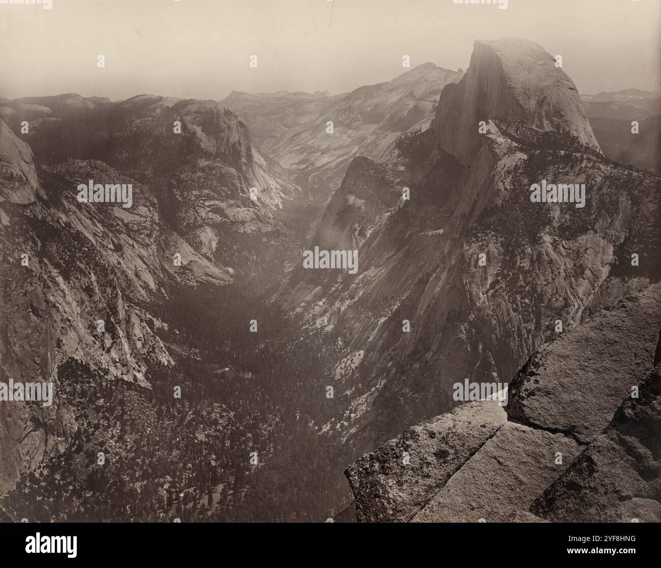 Half Dome, Yosemite photographed by Carleton Watkins in 1865. He was a ...