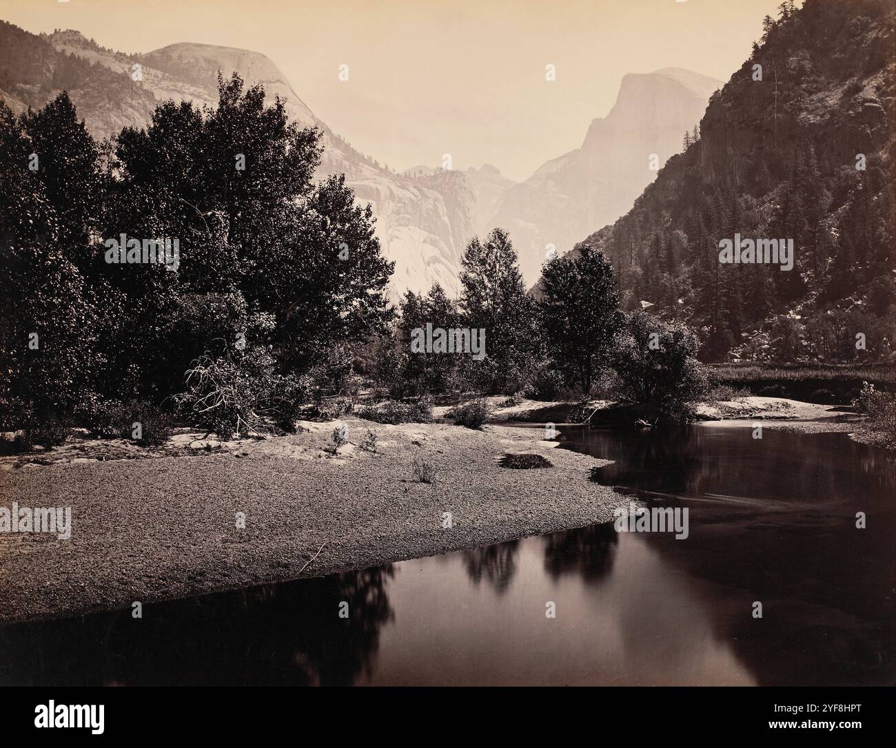 Distant View of the Domes Yosemite photographed by Carleton Watkins in ...