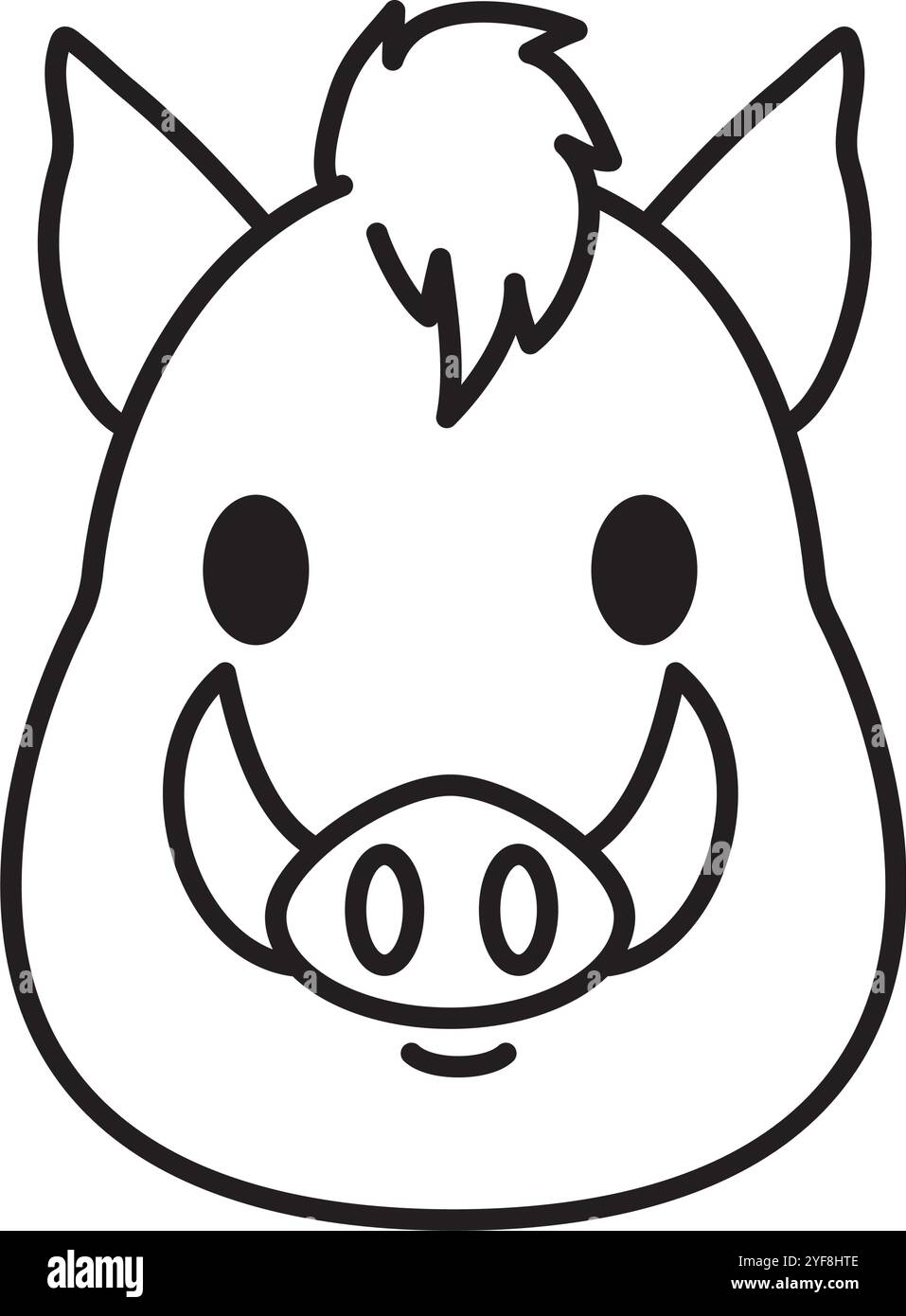 Boar line icon animal Black and White Stock Photos & Images - Alamy