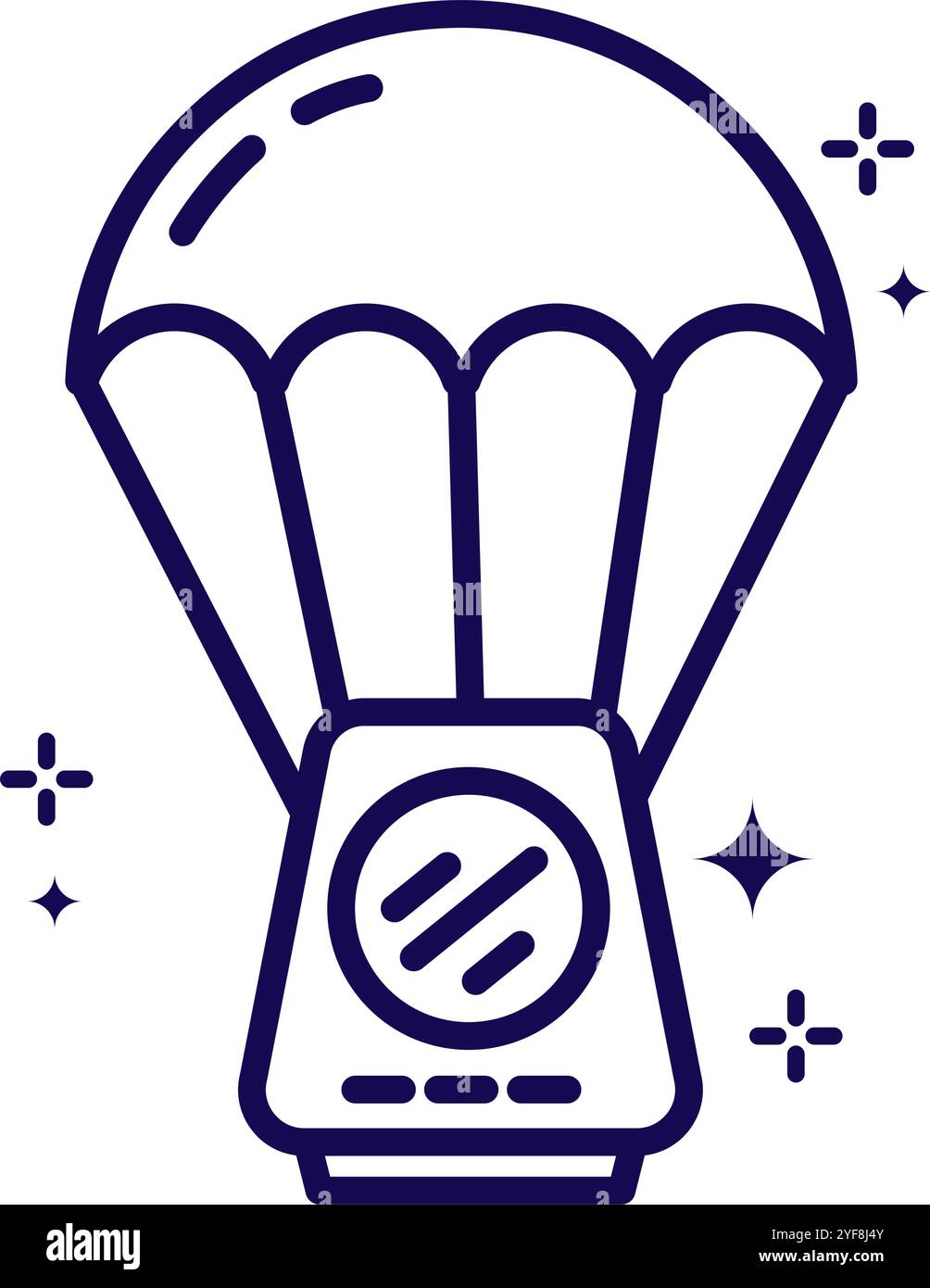 capsule and parachute minimalist space exploration Stock Vector Image ...