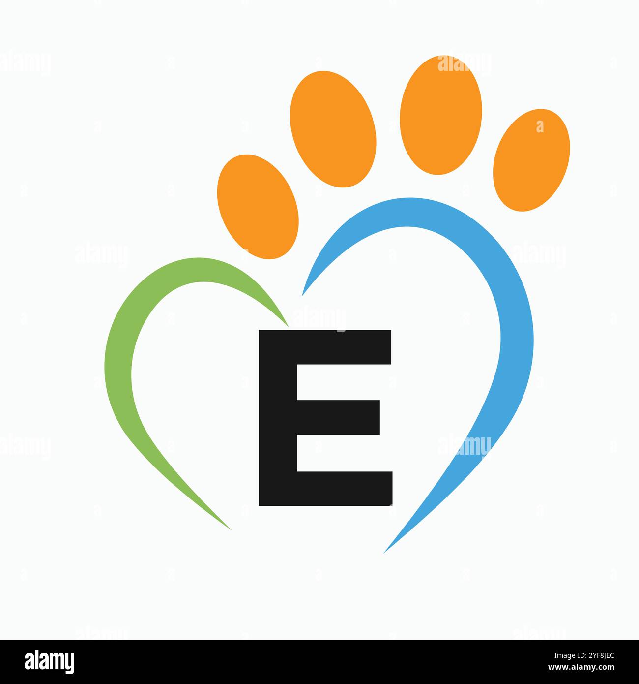 Letter e heart logo hi-res stock photography and images - Alamy