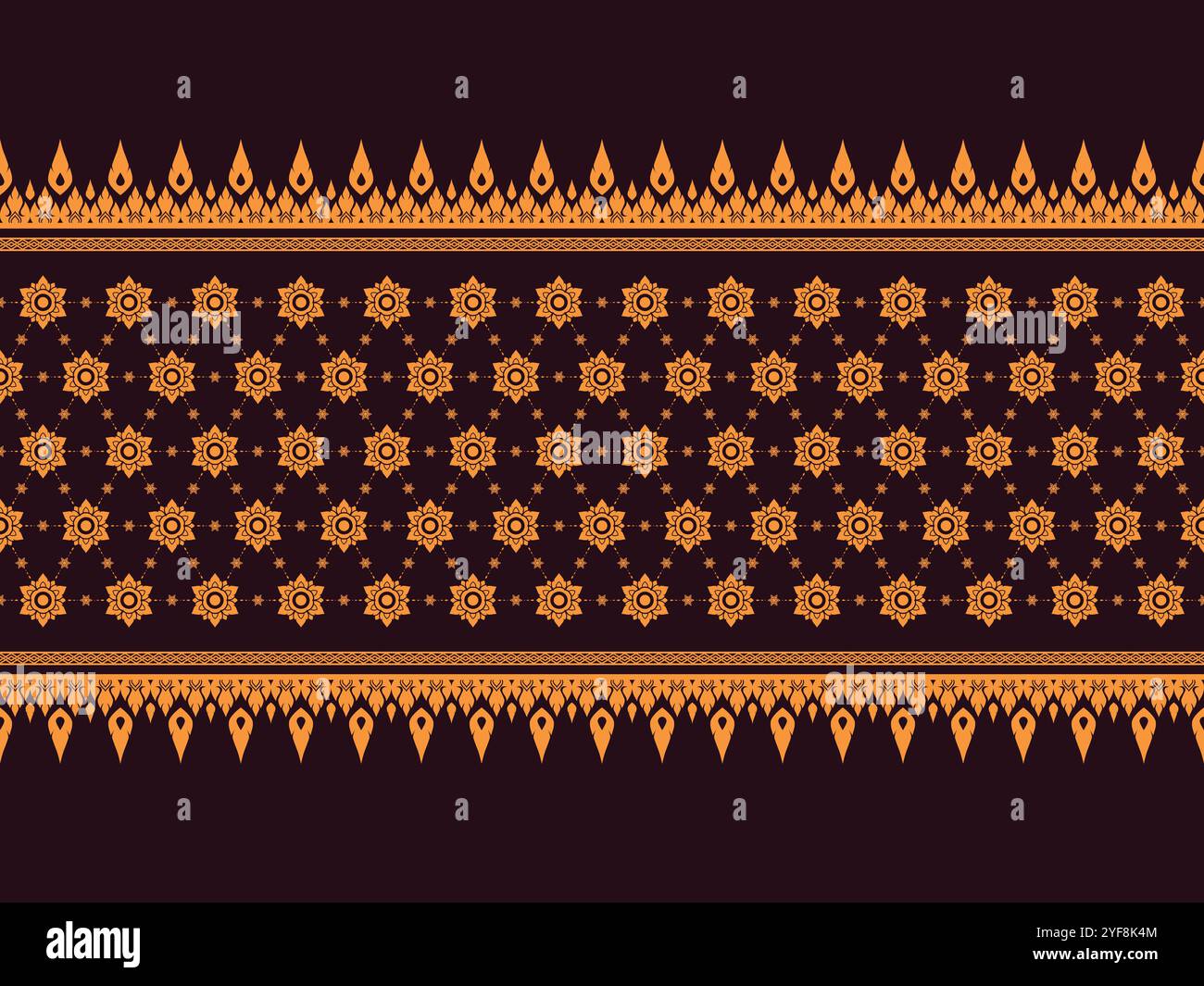 Thai art on fabric texture Stock Vector Images - Alamy