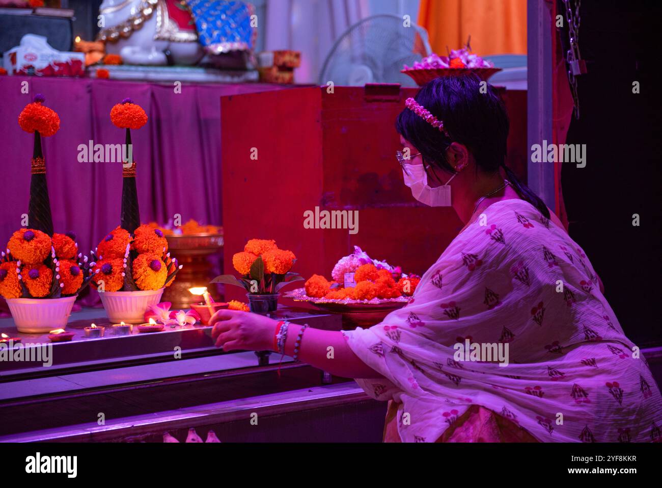 Bangkok, Thailand. 31st Oct, 2024. Devotees celebrate, Diwali or ...