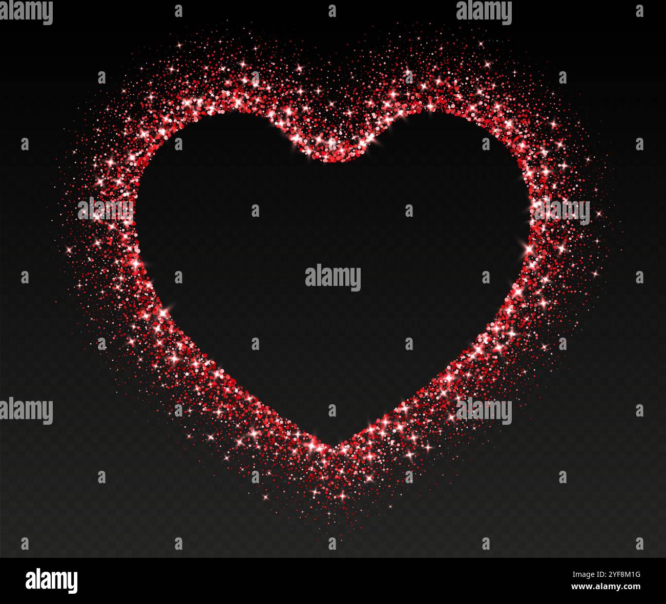 Heart glitter frame, red sparkle border, shiny sequins texture, luxury ...