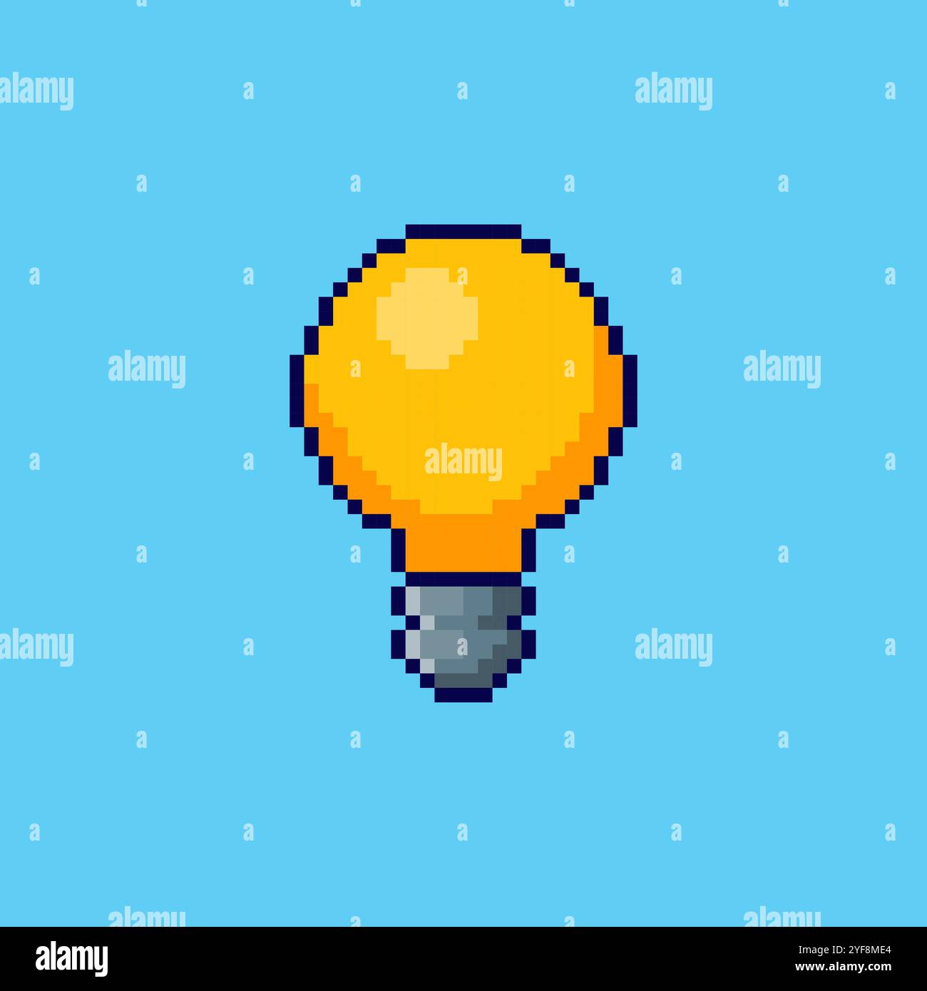 Pixel art Lightbulb game asset design Stock Vector Image & Art - Alamy