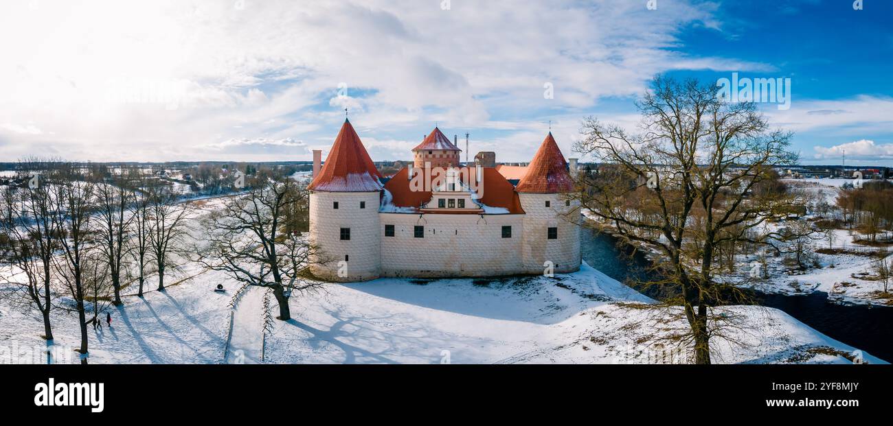 Bauska Castle Historic Latvian Landmark from drone. Castle Ruins and ...