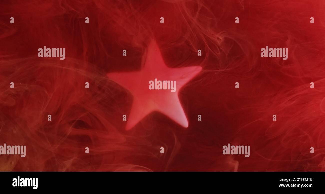 Star mist. Paint splash. Red color ink water splash underwater smoke ...