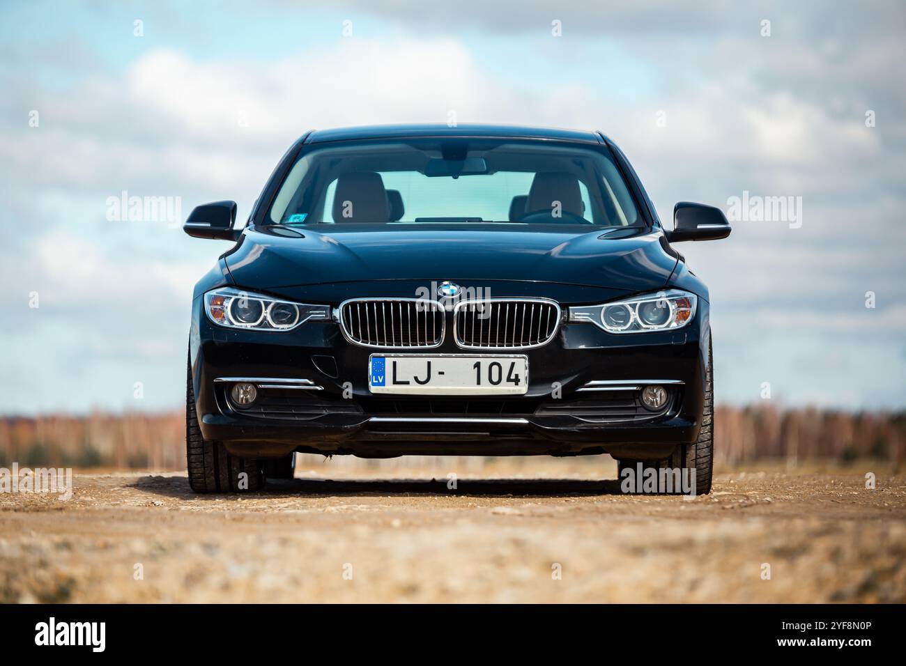 Black metallic sedan BMW 3-Series 320 F30 Twin Power Turbo, luxury car ...