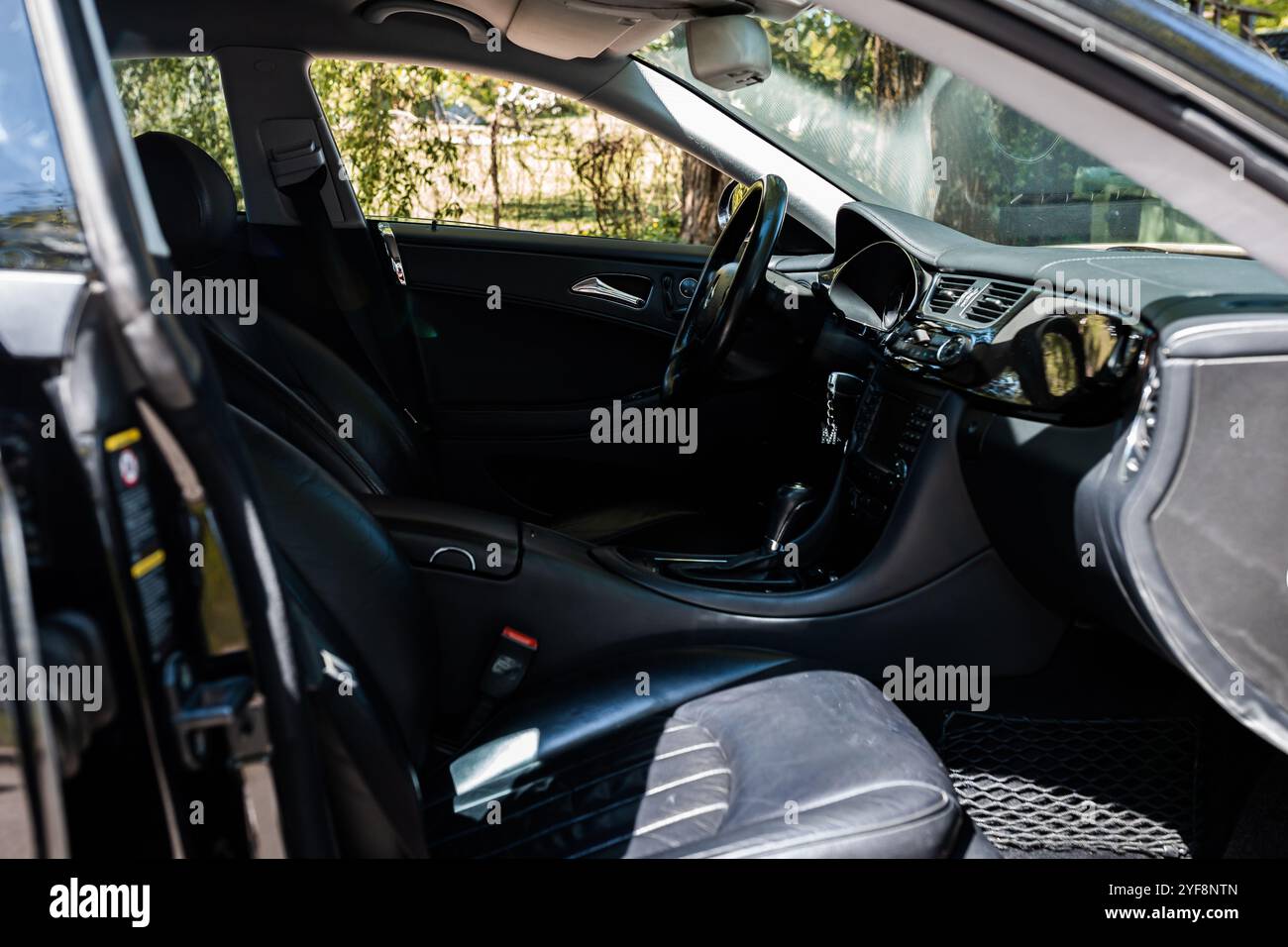 Riga, Latvia - 14.05.2023: Black Mercedes Benz CLS 320 AMG. Static ...