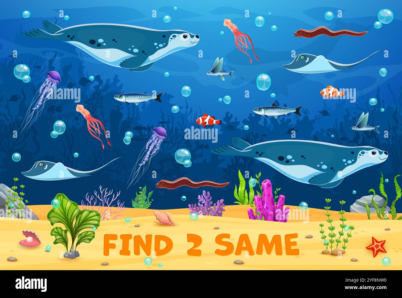 2 kids underwater Stock Vector Images - Alamy