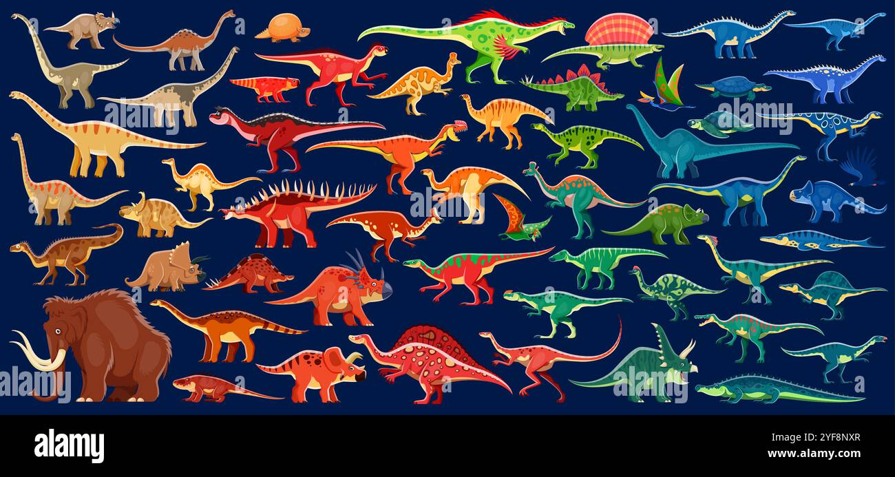 Dinosaurs infographics, prehistoric dino species vector set. Cartoon ...