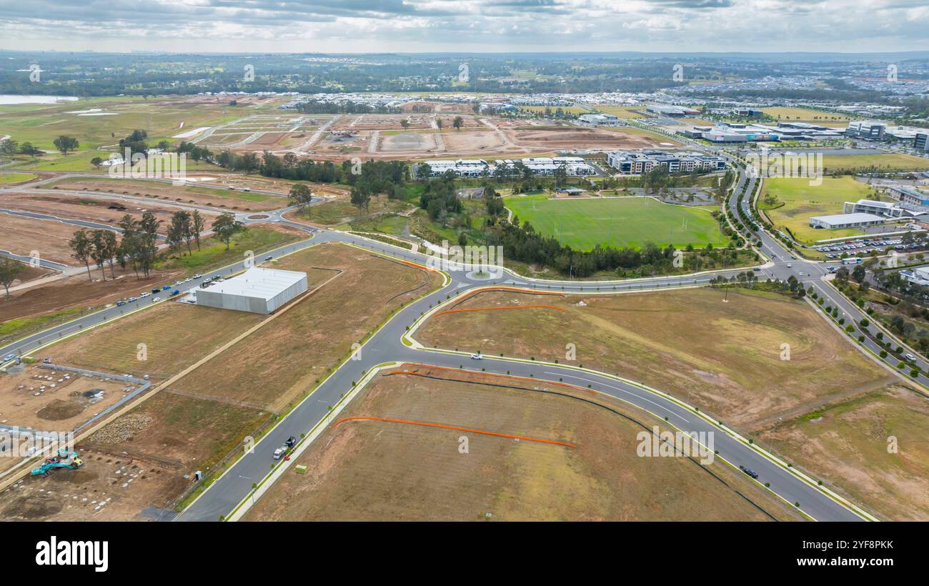 Drone aerial photograph of construction and infrastructure development ...