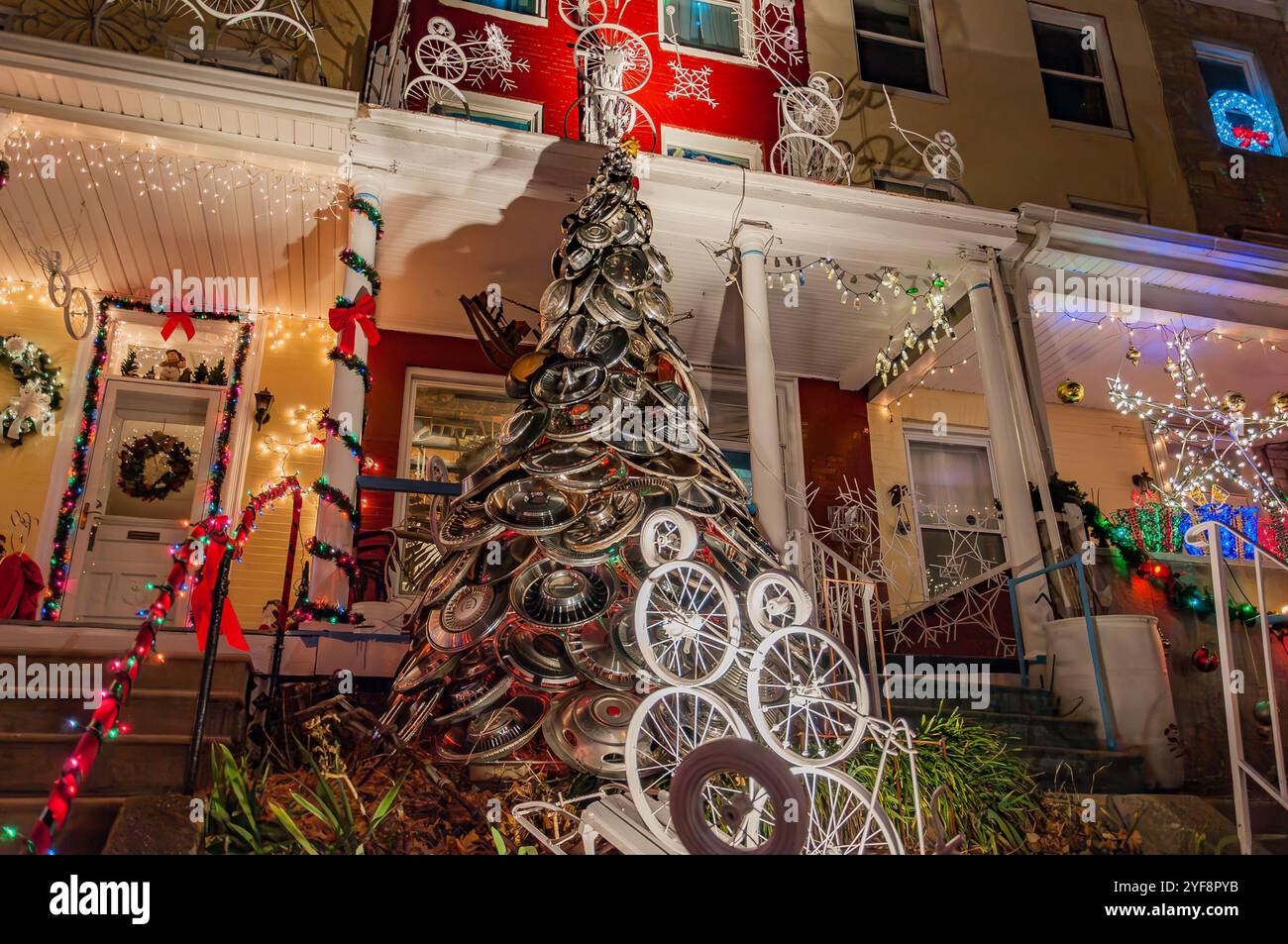 A Novel Holiday Tree in Hampden, Baltimore MD USA Stock Photo - Alamy